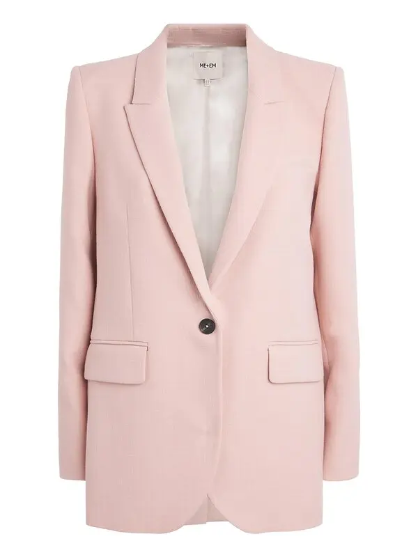 ME+EM Single-breasted Tailored Twill Blazer - Pink