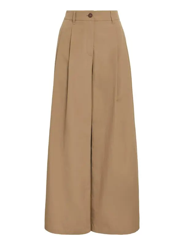 Lafayette 148 New York Cotton Plated Wide-leg Trousers - Green