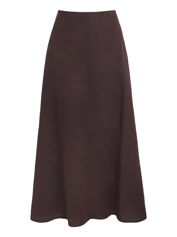 ME+EM Linen-blend Maxi Skirt - Brown