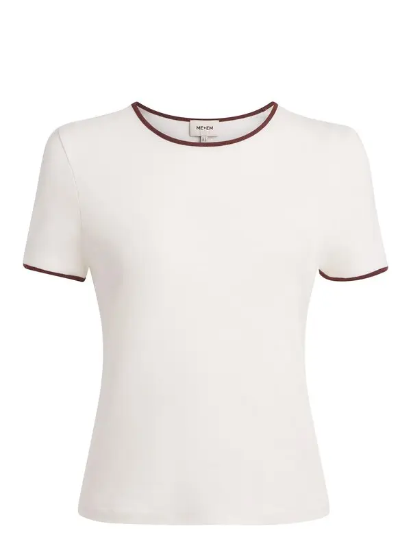 ME+EM Organic Cotton Slim Ringer T-shirt - White