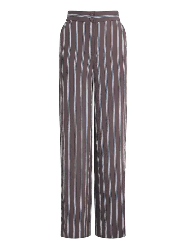 Veronica Beard Carraway Striped Wide-leg Trousers - Brown