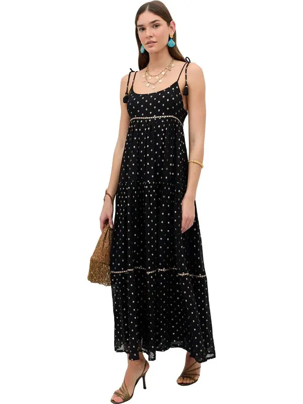 Rixo Kamilah Regular Maxi Dress - Black