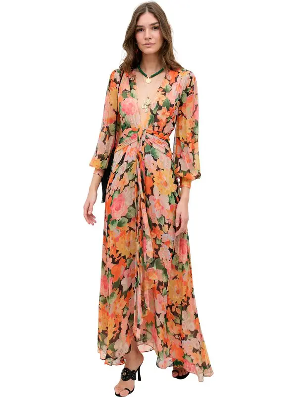 Rixo Meera Chelsea Floral Dress - Orange