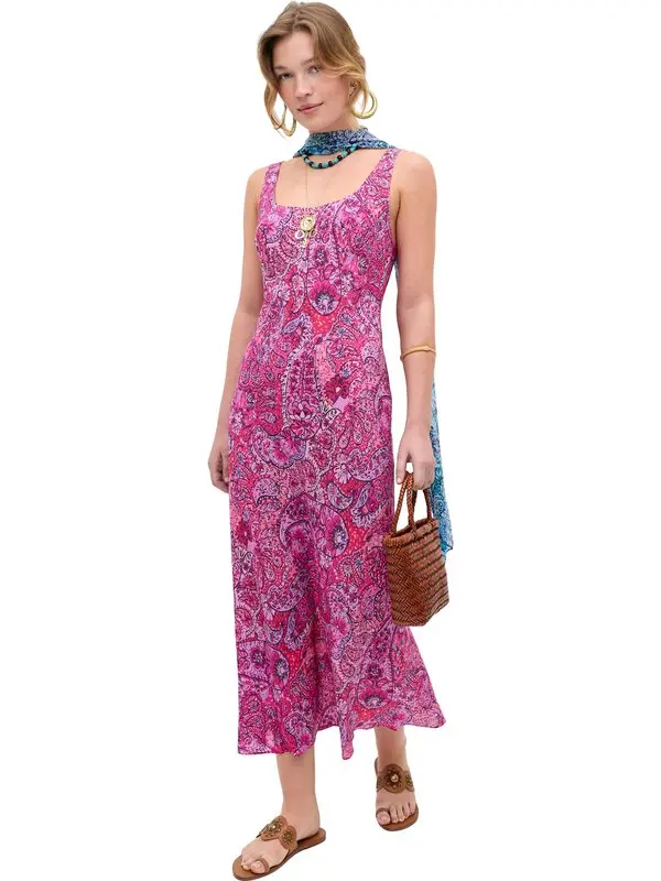 Rixo Bondi Paisley Floral Maxi Dress - Red