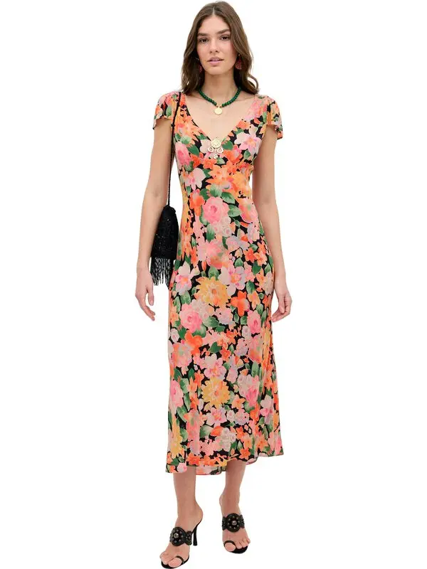 Rixo Cathy Chelsea Floral Dress - Orange