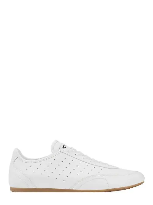 JIMMY CHOO Leather Lace-up Low-top Trainers - V White/gum