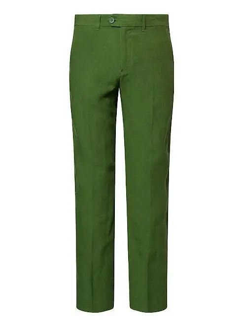 PERCIVAL Tailored Linen Trousers - Forest
