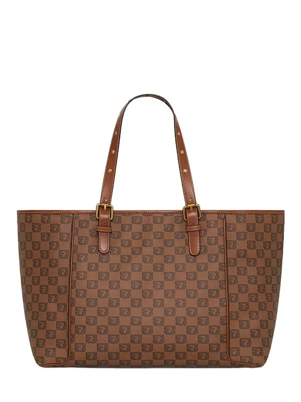 Gerard Darel Monogram Canvas Tote - Camel