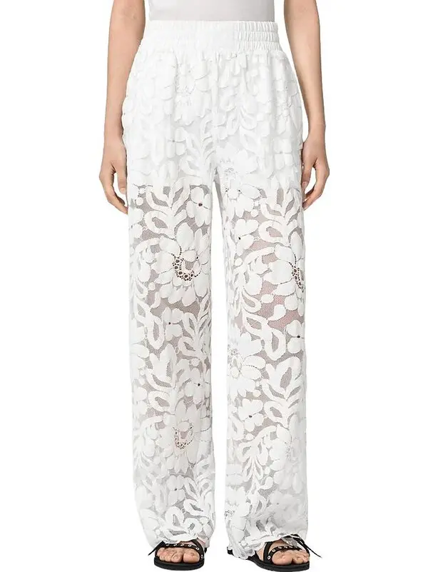 ALLSAINTS Amelie Lace Trousers - Optic White