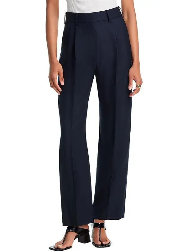 BLAZÉ MILANO Tailored Virgin Wool Pants - Navy