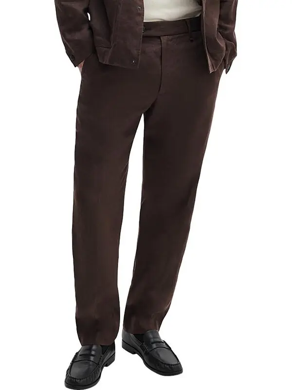 Rag & Bone Evan Linen Trousers - Rust Brown