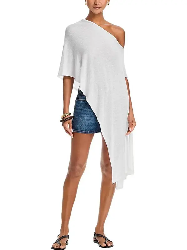 Velvet By Graham & Spencer Floren One Shoulder Poncho - White