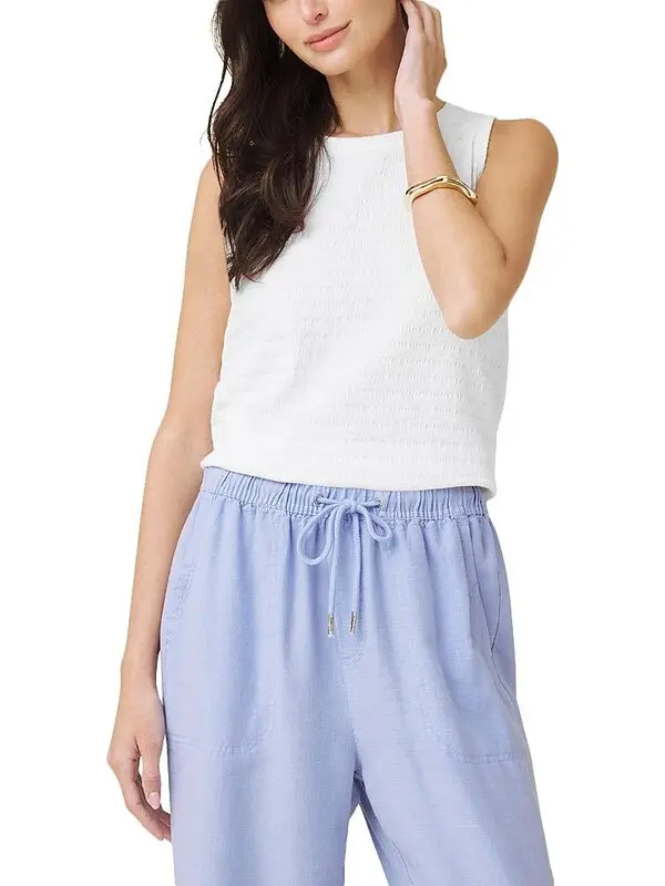 Splendid Shelly Smocked Tank Top - White