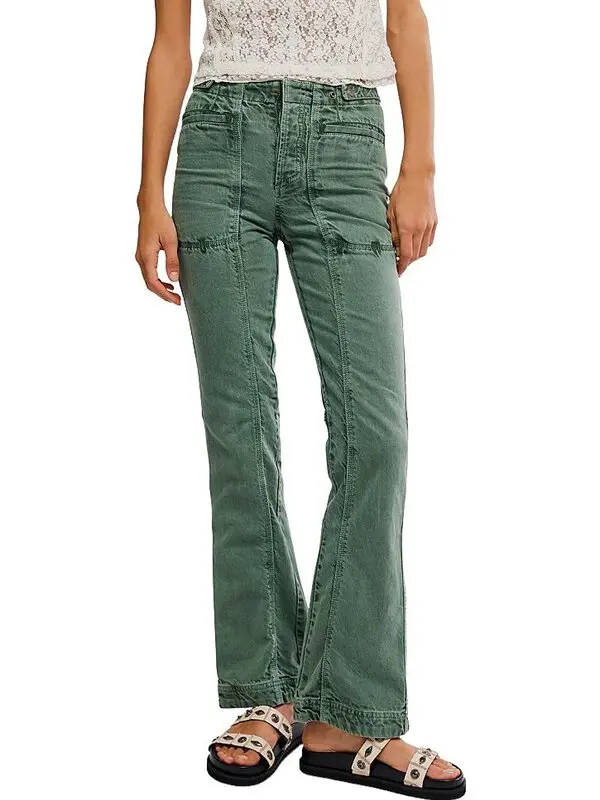 Free People Venus High Rise Bootcut Jeans - Forest Run
