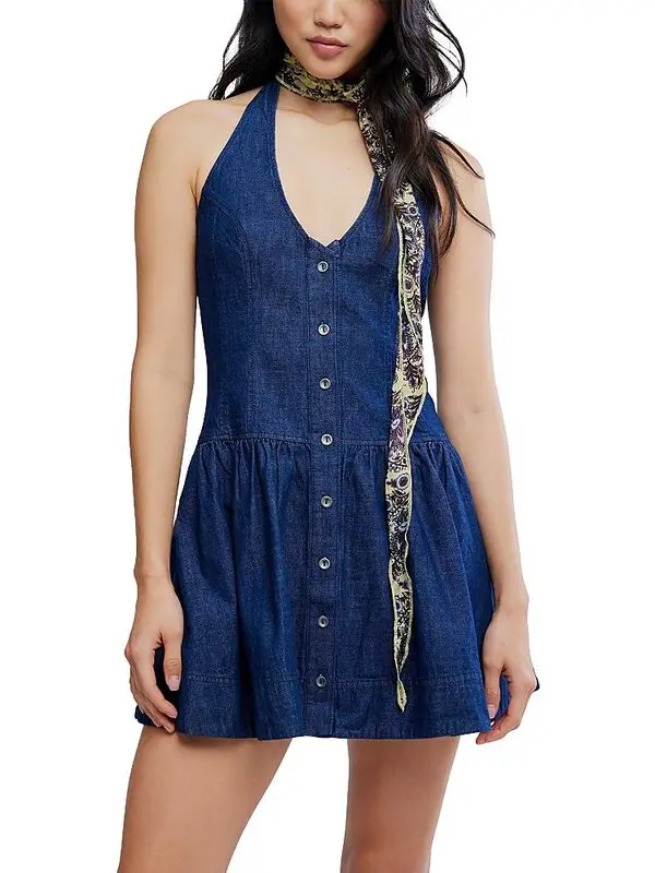 Free People Denim Mini Dress - Nightwatch