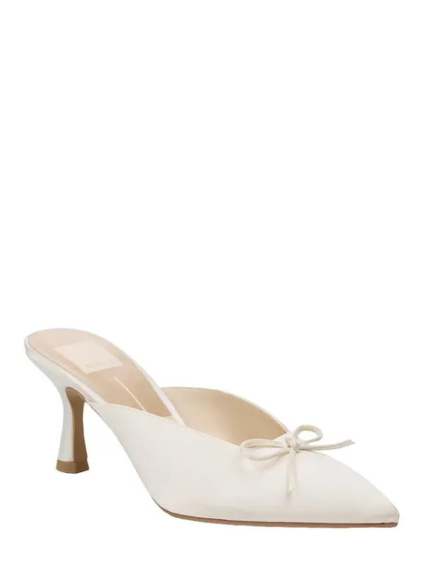 Dolce Vita Cleo Mule Pumps With Bow Detail - Off White