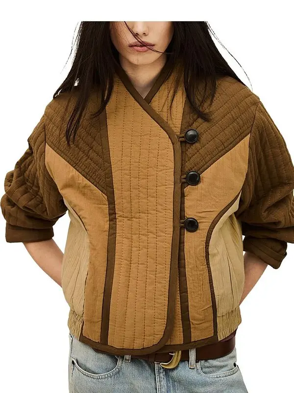 Ba&sh Quilted Button-detailed Jacket - Camel