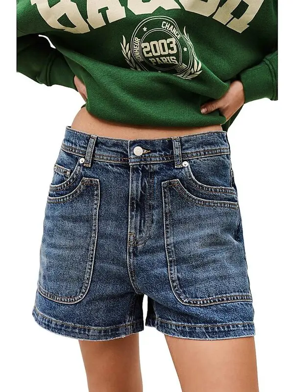 Ba&sh Zevy Denim Shorts - Blue Jeans