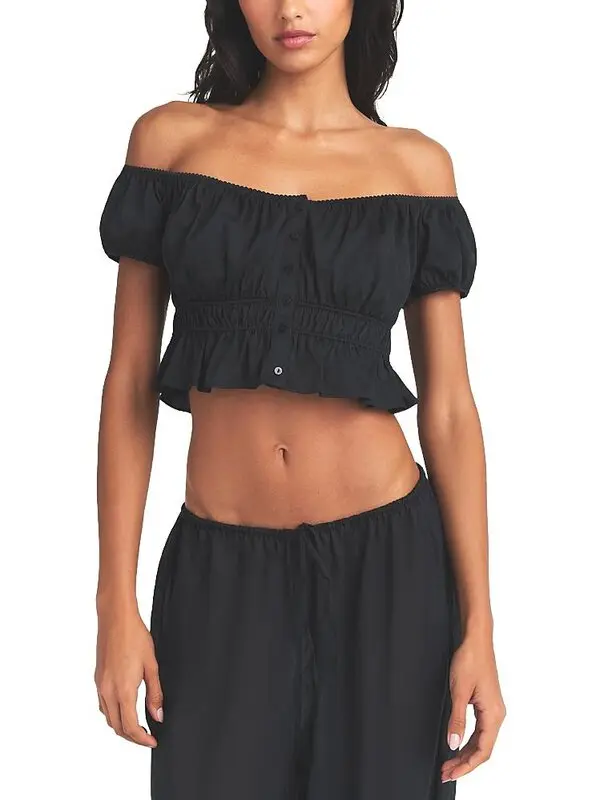 SKIMS Off The Shoulder Top - Onyx