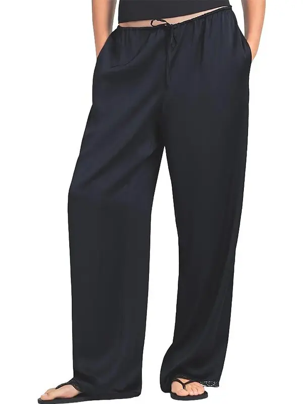 SKIMS Woven Shine Sleep Pants - Onyx