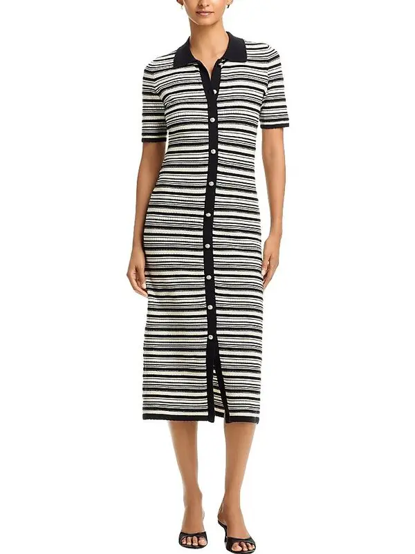 Elie Tahari Lucine Striped Sweater Dress - Noir/ivory