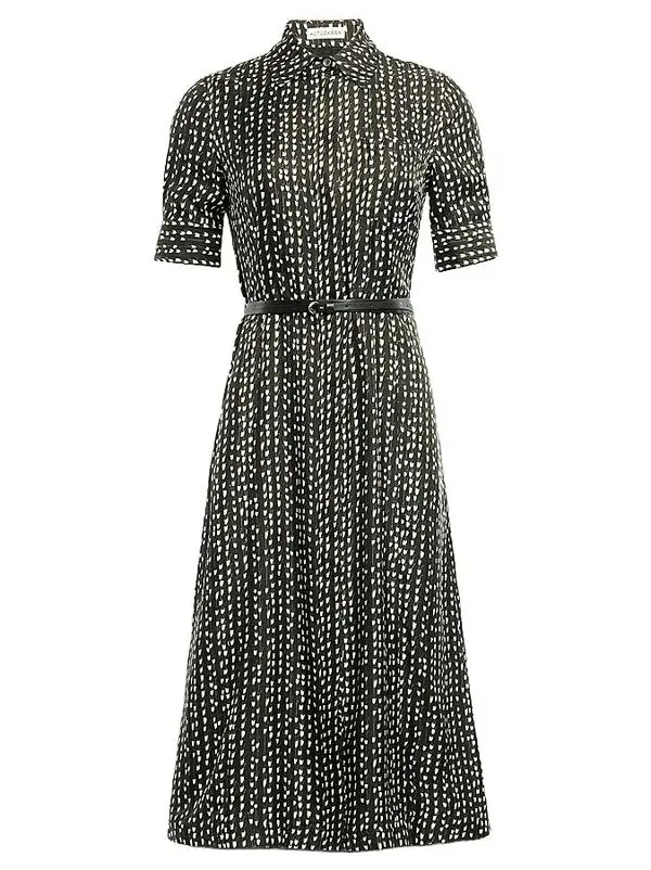 Altuzarra Kieran Silk Printed Midi Dress - Black Bluebell