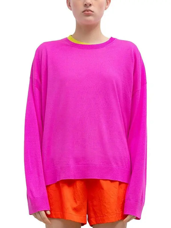 LESET James Oversized Crewneck Sweater - Azalea