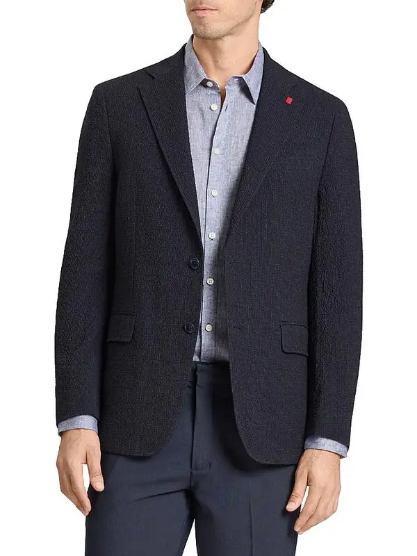 Ted Baker London Winfred Textured Wool Blend Blazer - Navy