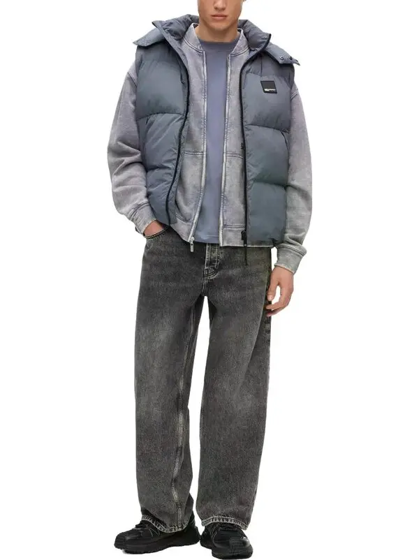 Karl Lagerfeld Padded Hooded Gilet - Blue