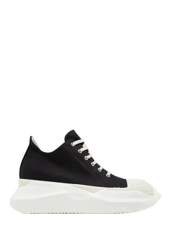 Rick Owens Abstract Low Strobe Cotton Denim Sneakers - Black/milk