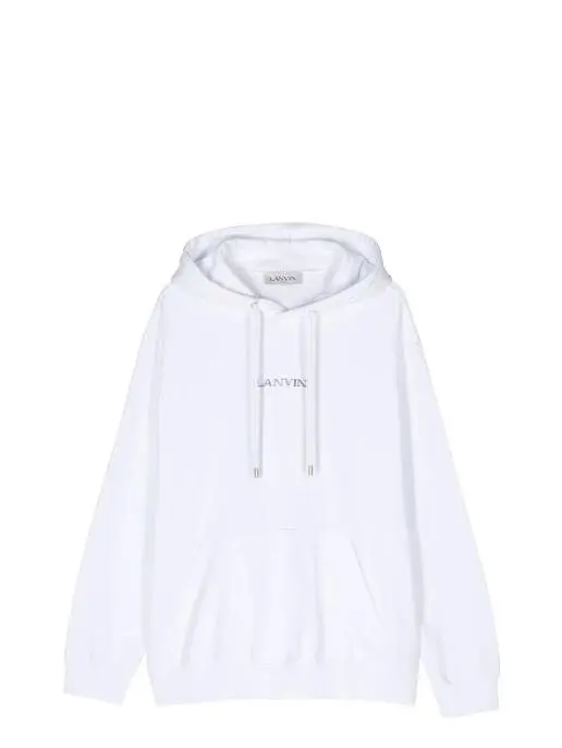 LANVIN Embroidered Cotton Hoodie - White/black