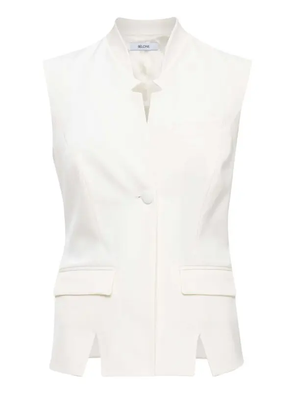 SÉLONE Lora Tailored Vest - White