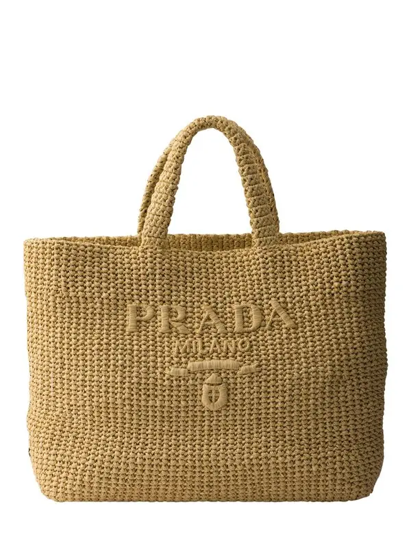 Prada Large Crochet Tote Bag - Neutral