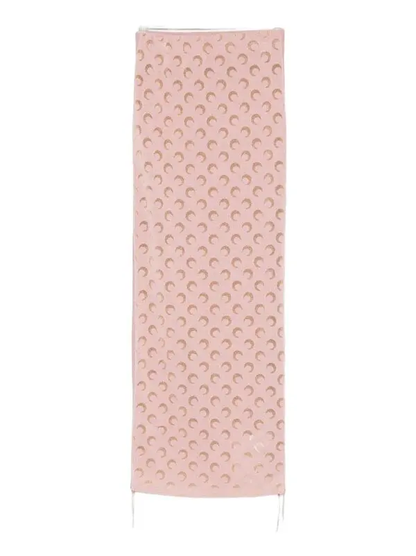 MARINE SERRE Moon Print Devoré Knitted Skirt - Rosa