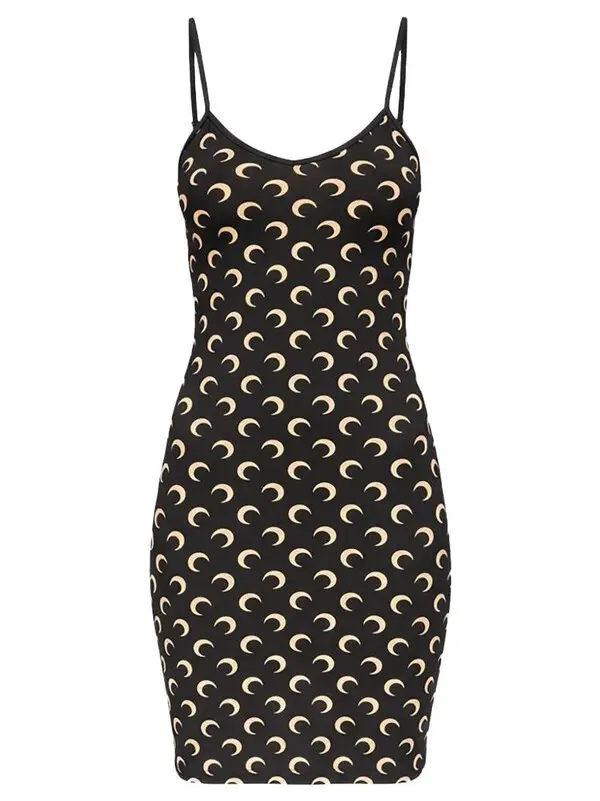 MARINE SERRE Moon Mini Dress - Nero