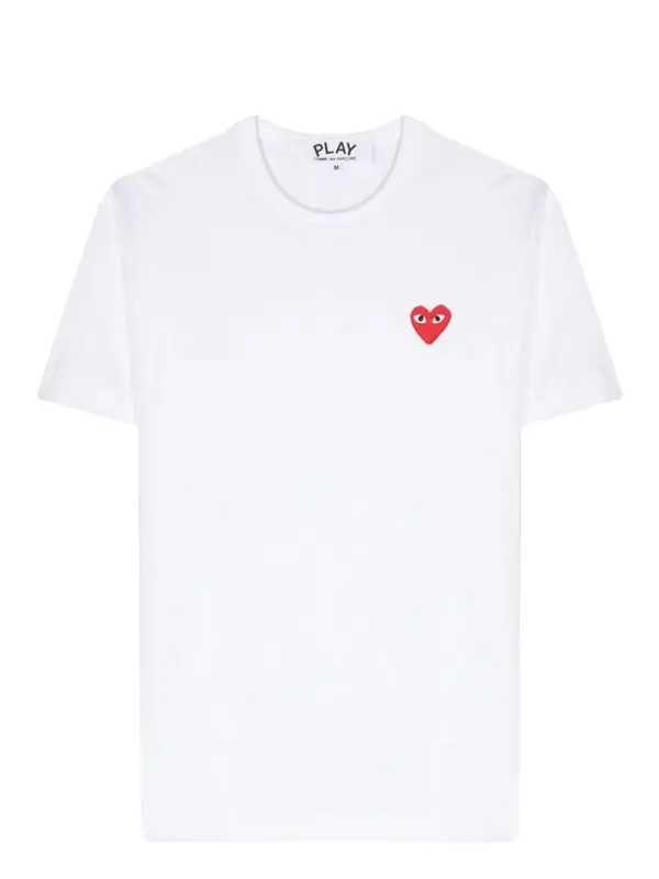 Comme Des Garçons Cotton T-shirt With Heart Patch - White