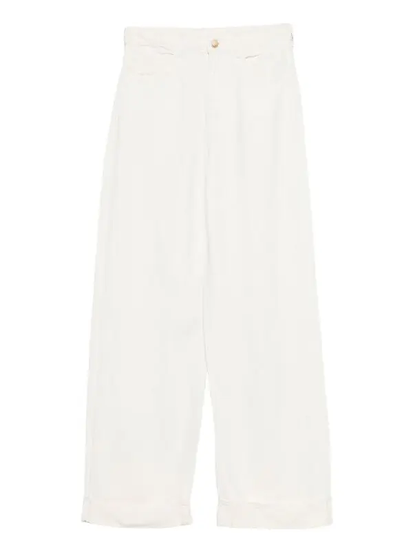 Emporio Armani Linen Blend Trousers - Crema