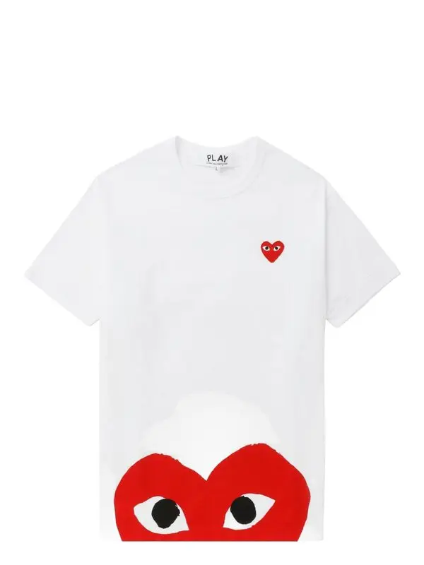 Comme Des Garçons Cotton T-shirt With Heart Appliqu - White