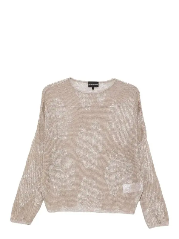 Emporio Armani Embroidered Crewneck Sweater - Argento