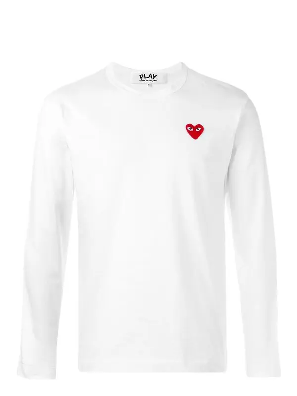 Comme Des Garçons Cotton T-shirt With Heart Logo - White