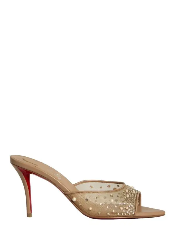 CHRISTIAN LOUBOUTIN Miss Z Embellished Mules - Cipria