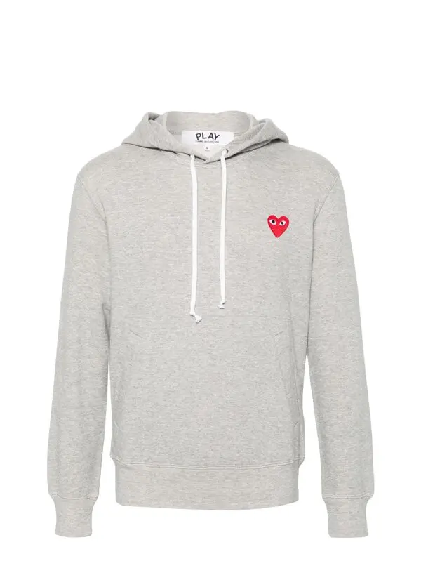Comme Des Garçons Cotton Hoodie With Logo - Grey