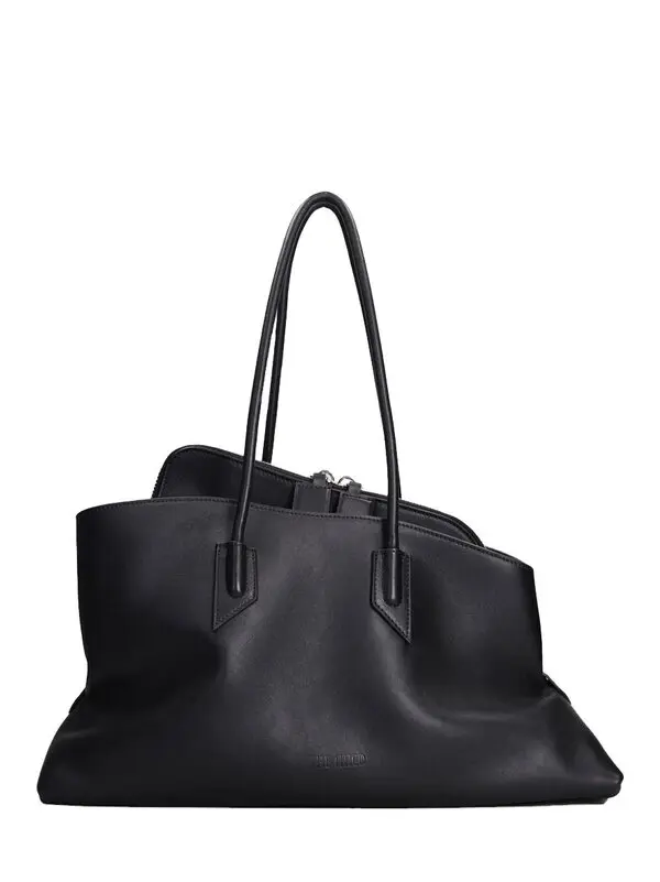 Attico La Passeggiata Leather Shoulder Bag - Black