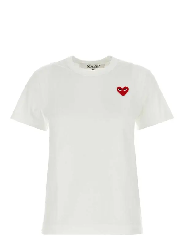 Comme Des Garçons Cotton T-shirt With Heart Logo - White