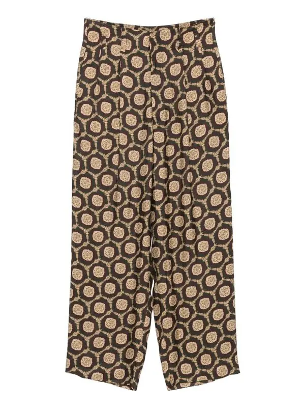 Emporio Armani Printed Wide Leg Trousers - Multicolor