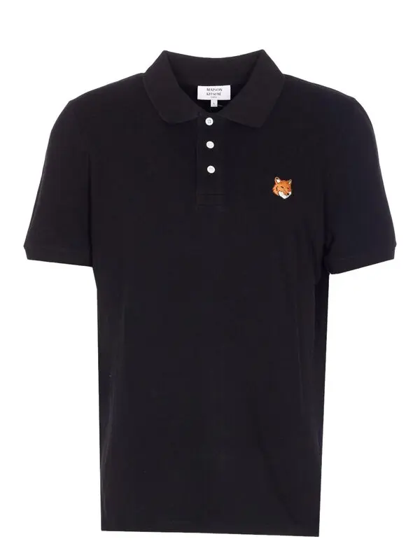 Maison Kitsuné Fox Head Cotton Polo Shirt - Nero