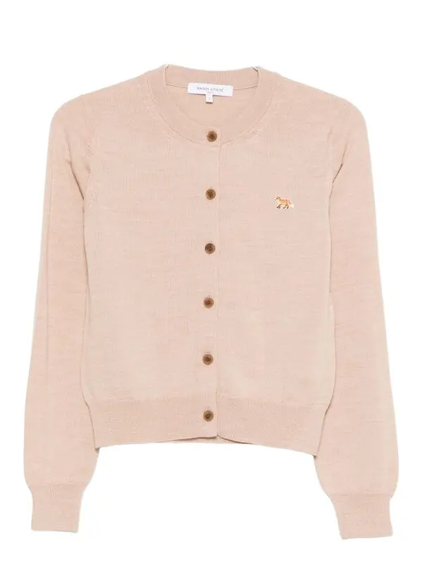 Maison Kitsuné Baby Fox Wool Cardigan - Cipria