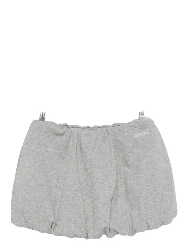 DUNST Cotton Mini Skirt With Gathered Detailing - Grigio