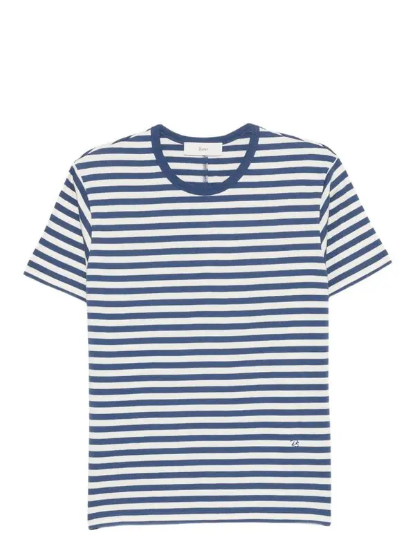 DUNST Striped Cotton T-shirt - Blu