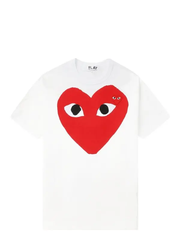 Comme Des Garçons Cotton T-shirt With Appliqué Logo - White